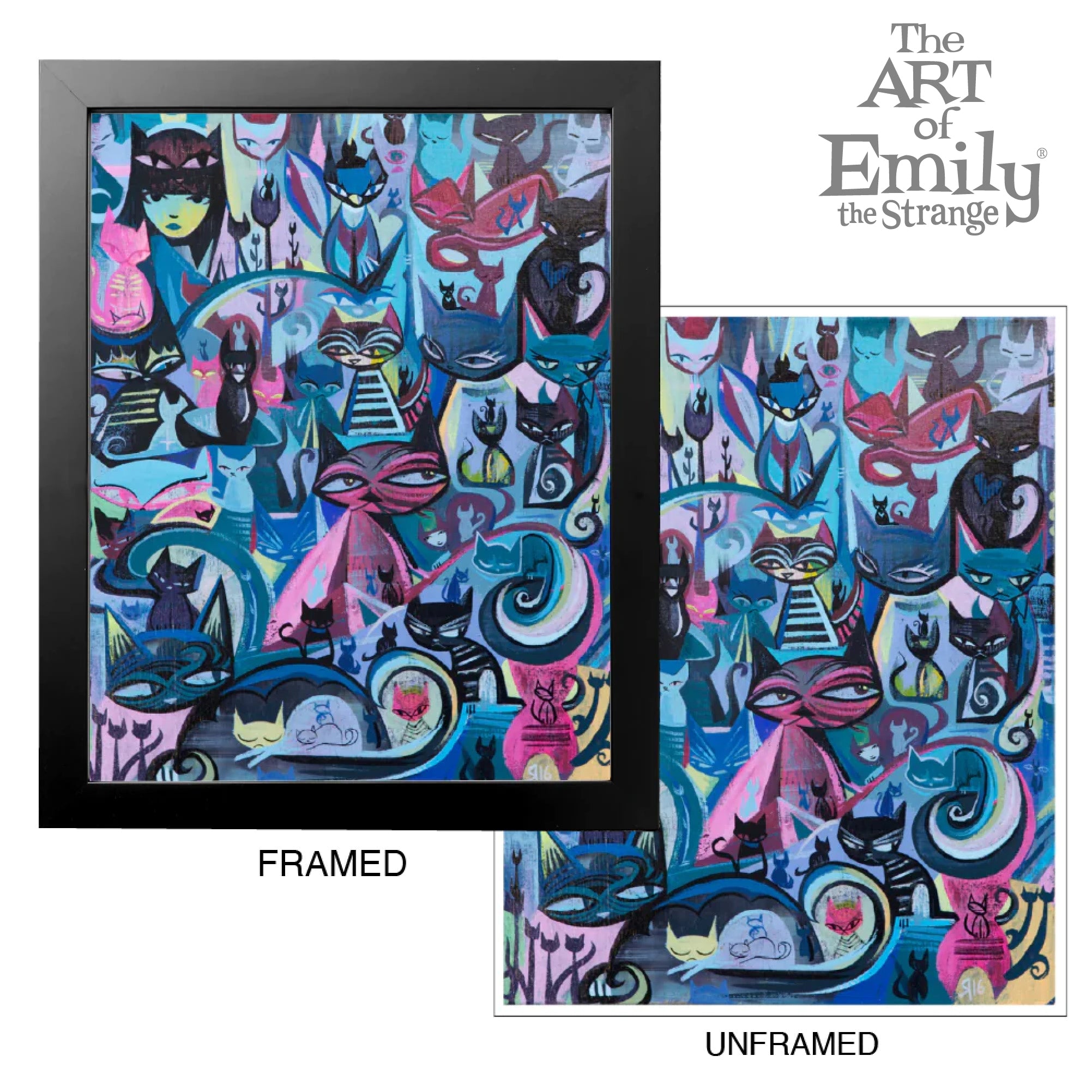 100 Cats 11X14 Emily The Strange Art Print Framed or Unframed – The Art ...